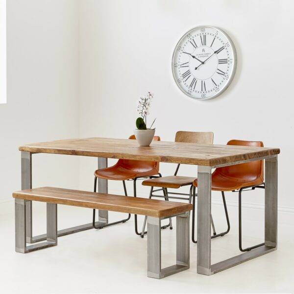 Reclaimed Cube Base Dining Table - Heyl Interiors