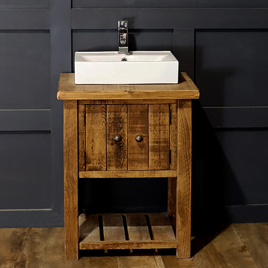 Rustic Solid Wood Vanity Unit | Washstand - Heyl Interiors