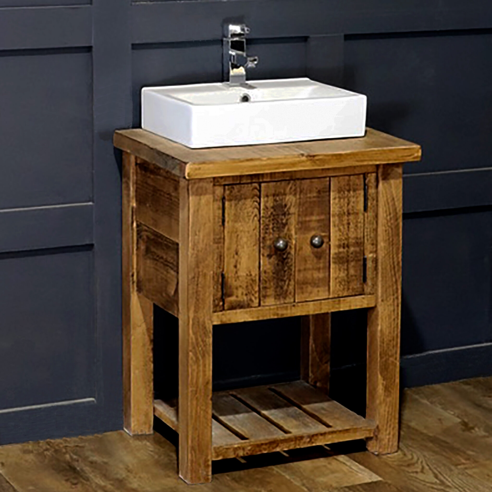 Rustic Solid Wood Vanity Unit | Washstand - Heyl Interiors