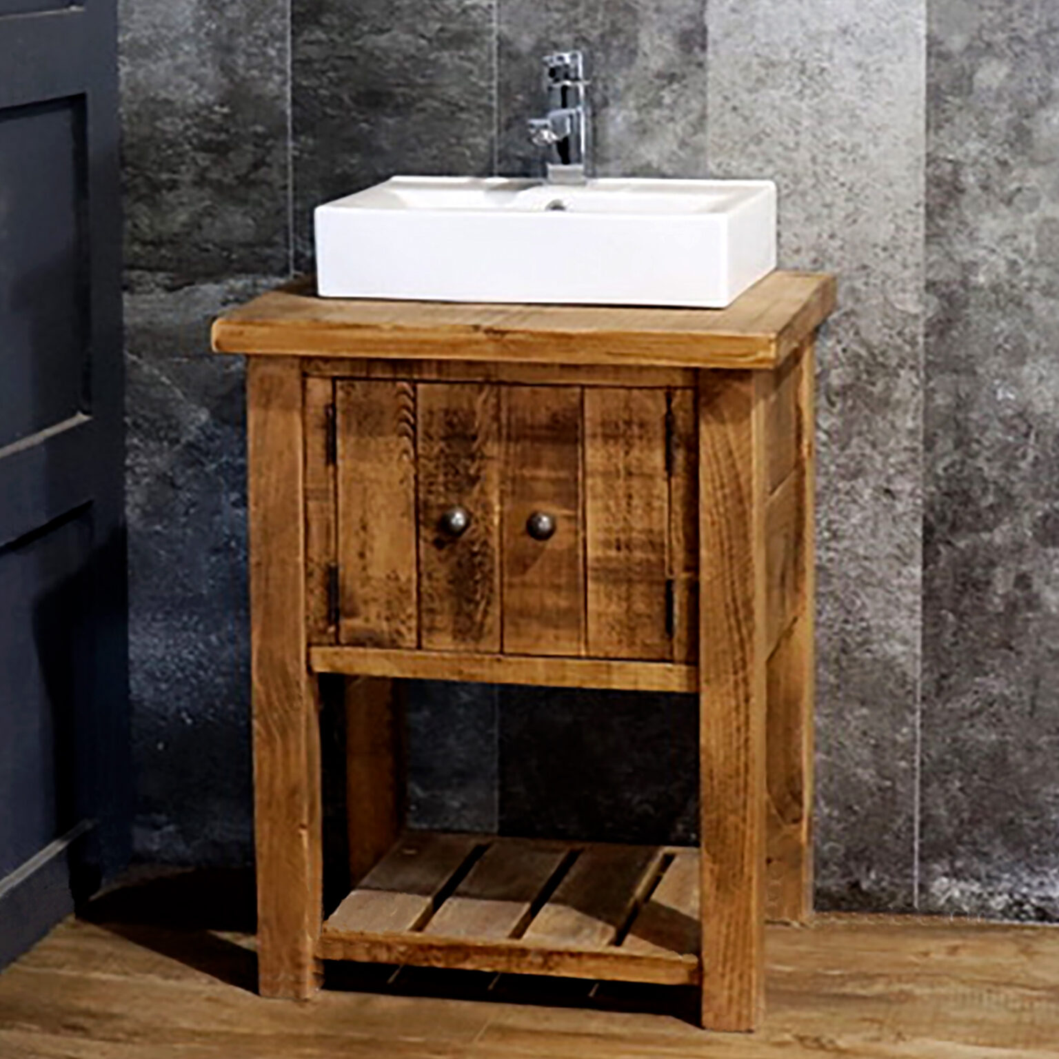 Rustic Solid Wood Vanity Unit | Washstand - Heyl Interiors