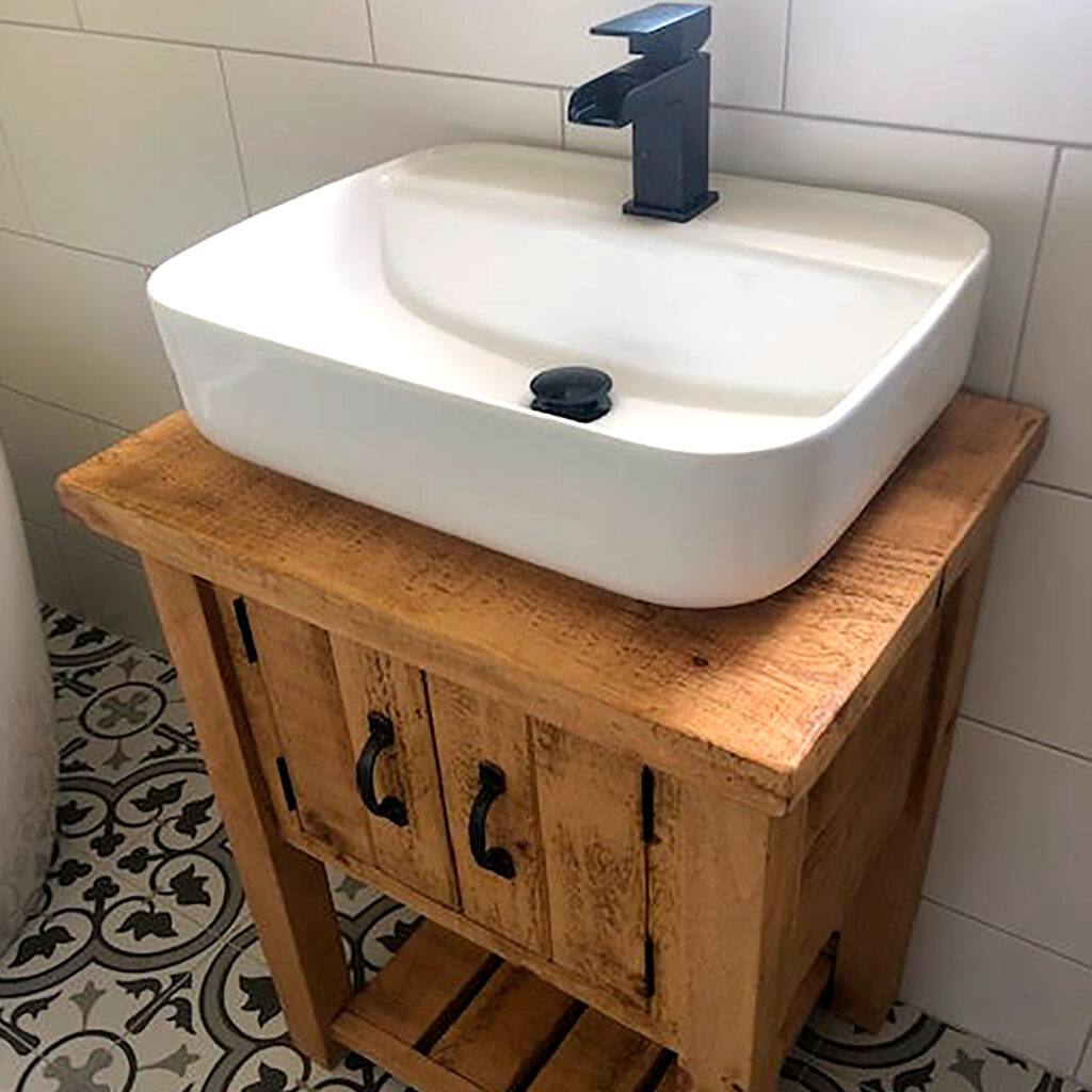Rustic Solid Wood Vanity Unit | Washstand - Heyl Interiors
